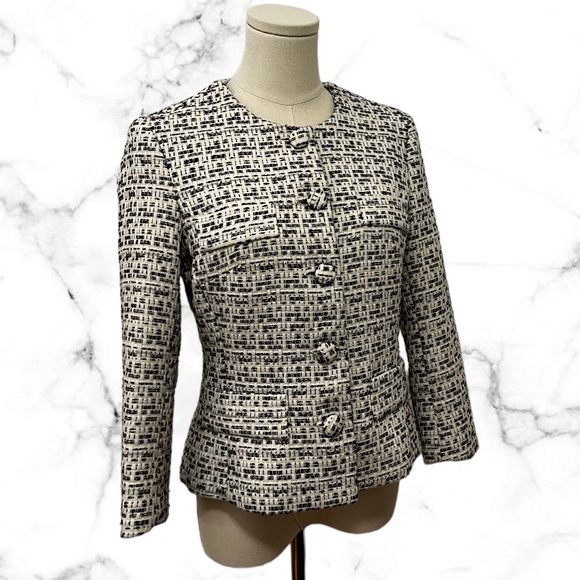 La Femme | Jackets & Coats | Sandra Angelozzi Blazer Small White Black ...